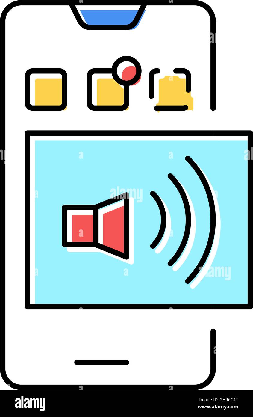 sound on phone color icon vector illustration Stock Vector Image & Art ...