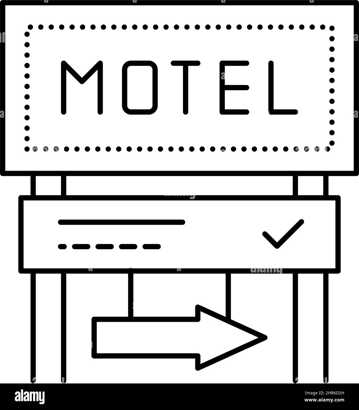 road advertising mark motel line icon vector illustration Stock Vector ...