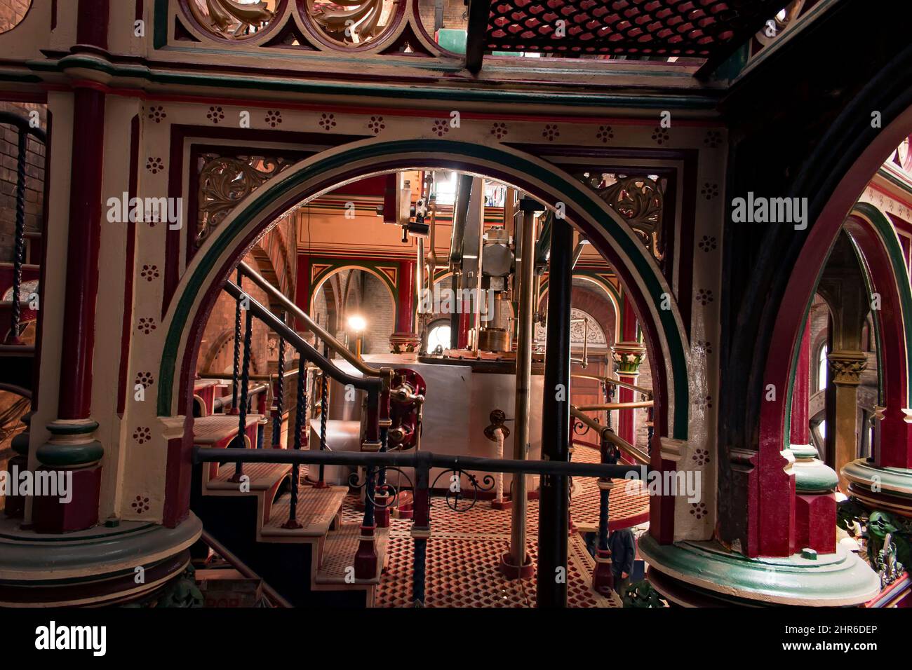 Interior view of Crossness Pumping Station showing one of the four ...