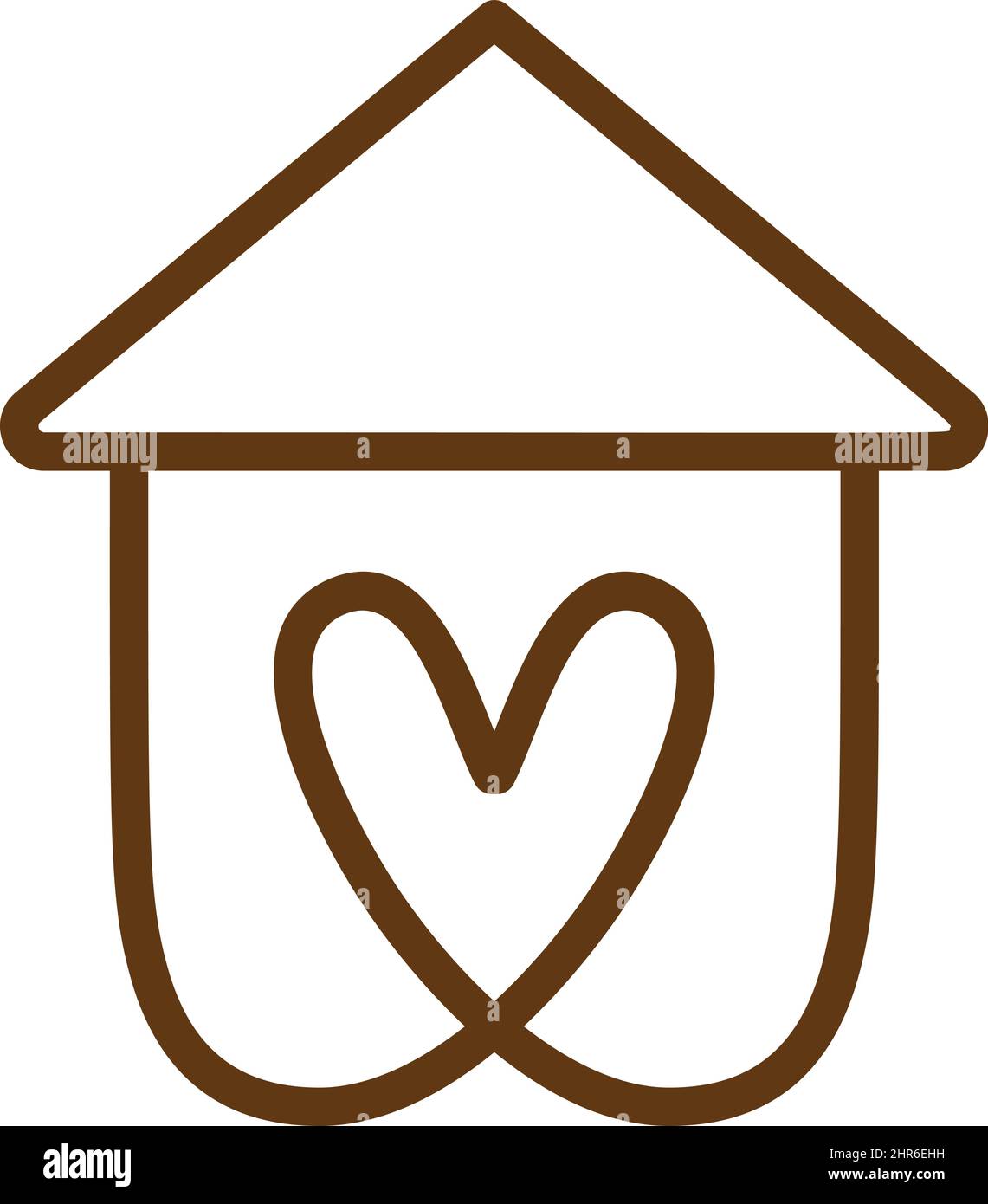 House with heart shape within, love home symbol, vector Family support ...