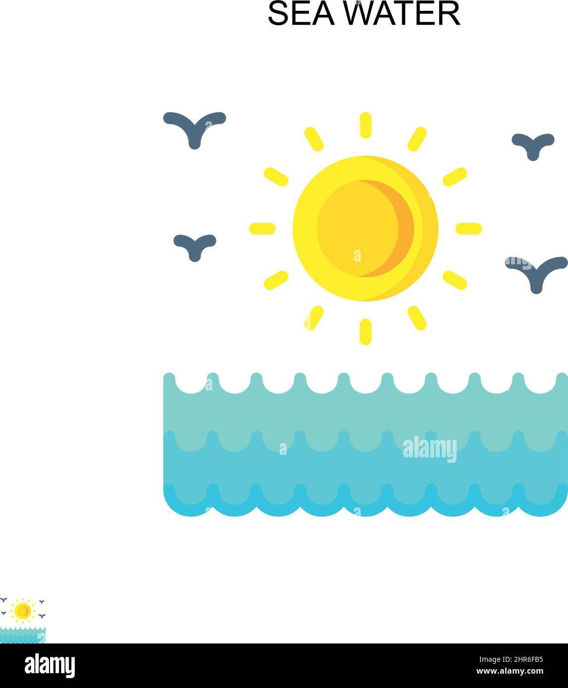 Sea water Simple vector icon. Illustration symbol design template for ...