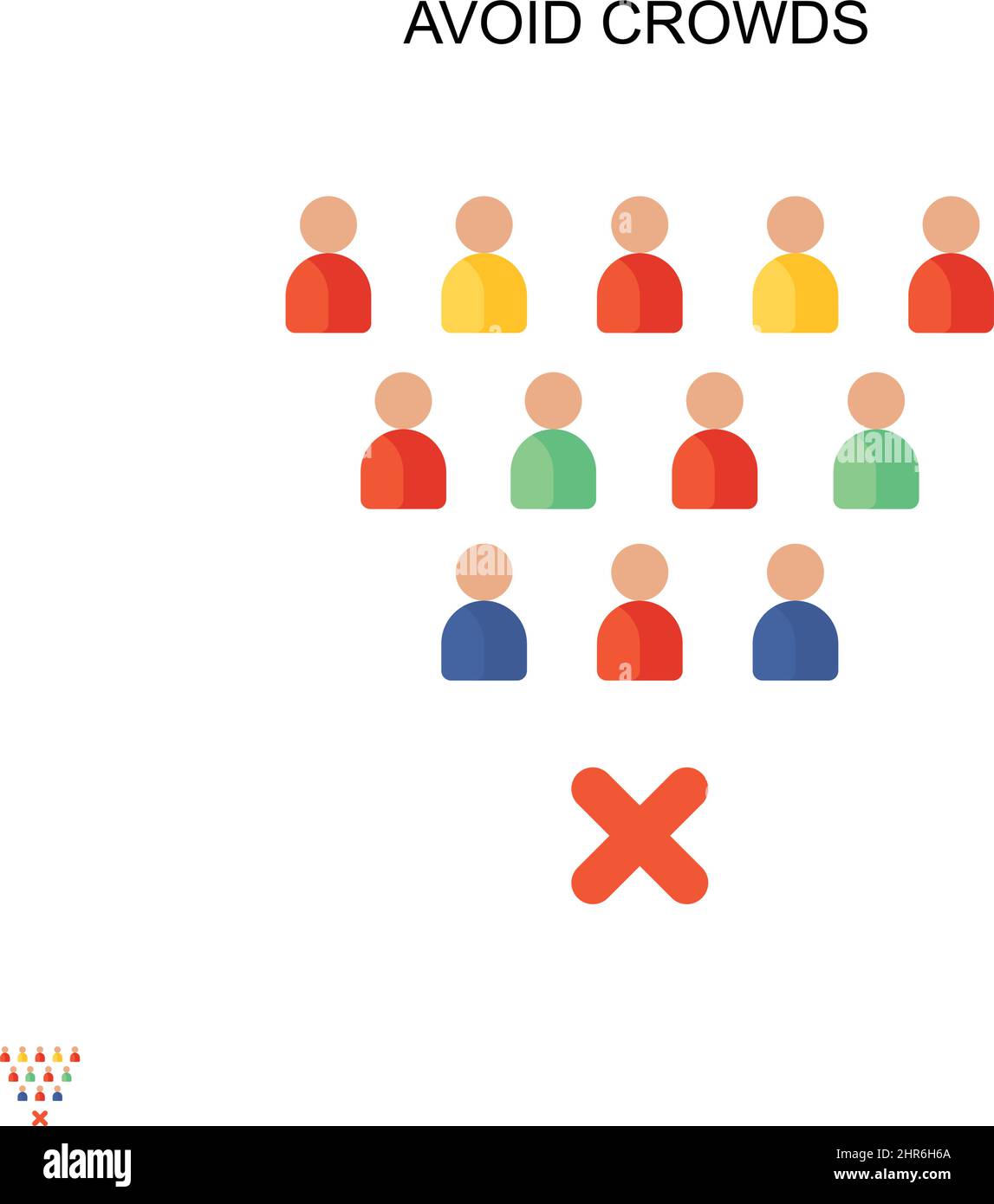 Avoid crowds Simple vector icon. Illustration symbol design template ...