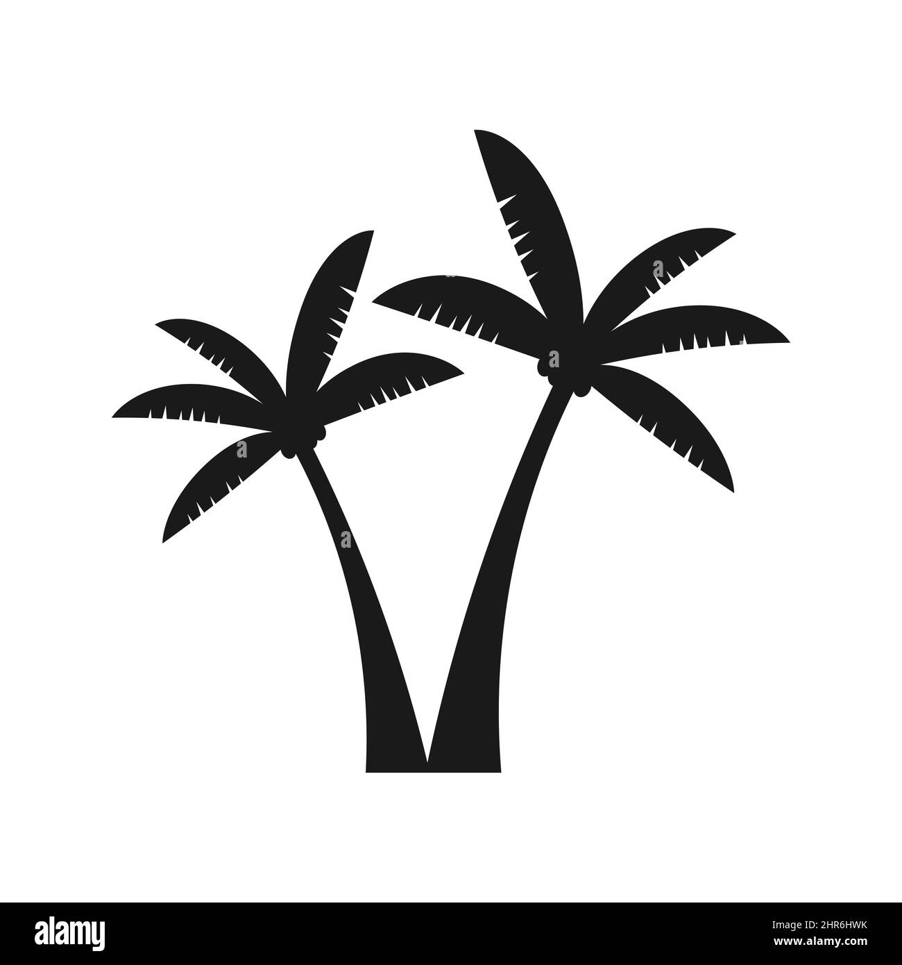 Palm trees flat style on white background. Vector stock illustration ...
