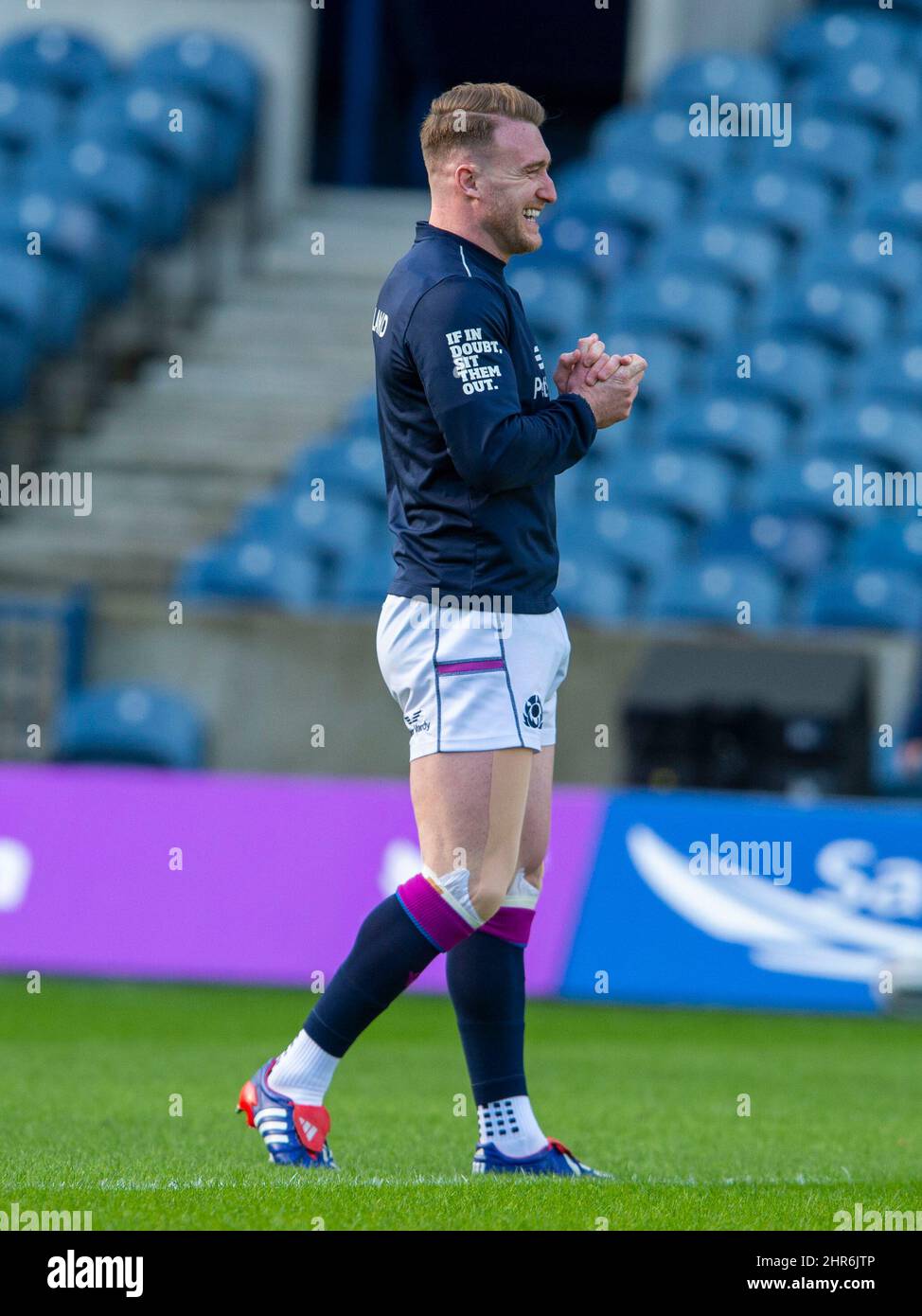 25th February 2022. Guinness Six Nations Rugby. Scotland captain Stuart ...