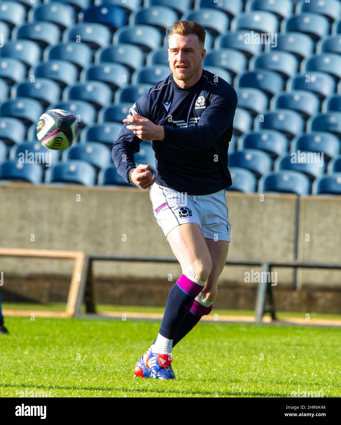 25th February 2022. Guinness Six Nations Rugby. Scotland captain Stuart ...