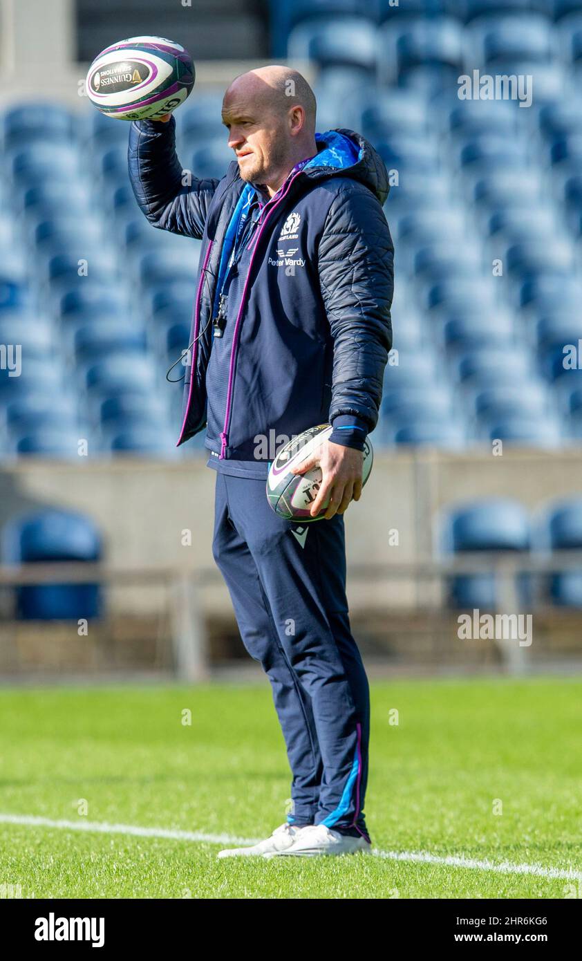 25th February 2022. Guinness Six Nations Rugby. Scotland coach Gregor ...
