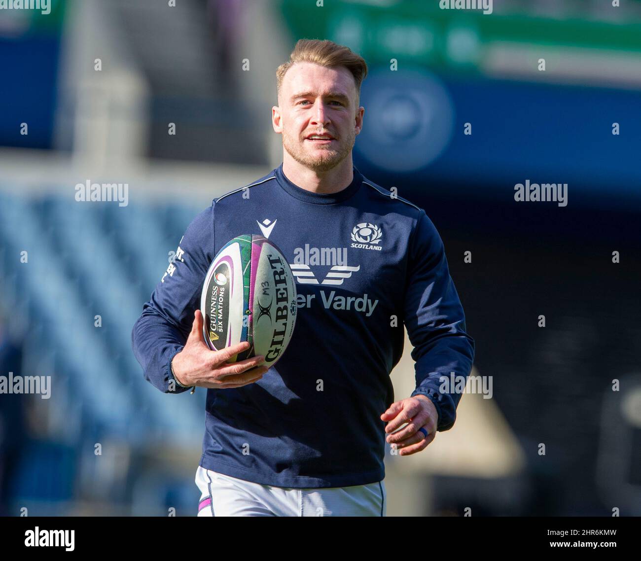 25th February 2022. Guinness Six Nations Rugby. Scotland captain Stuart Hogg during the Scottish ...