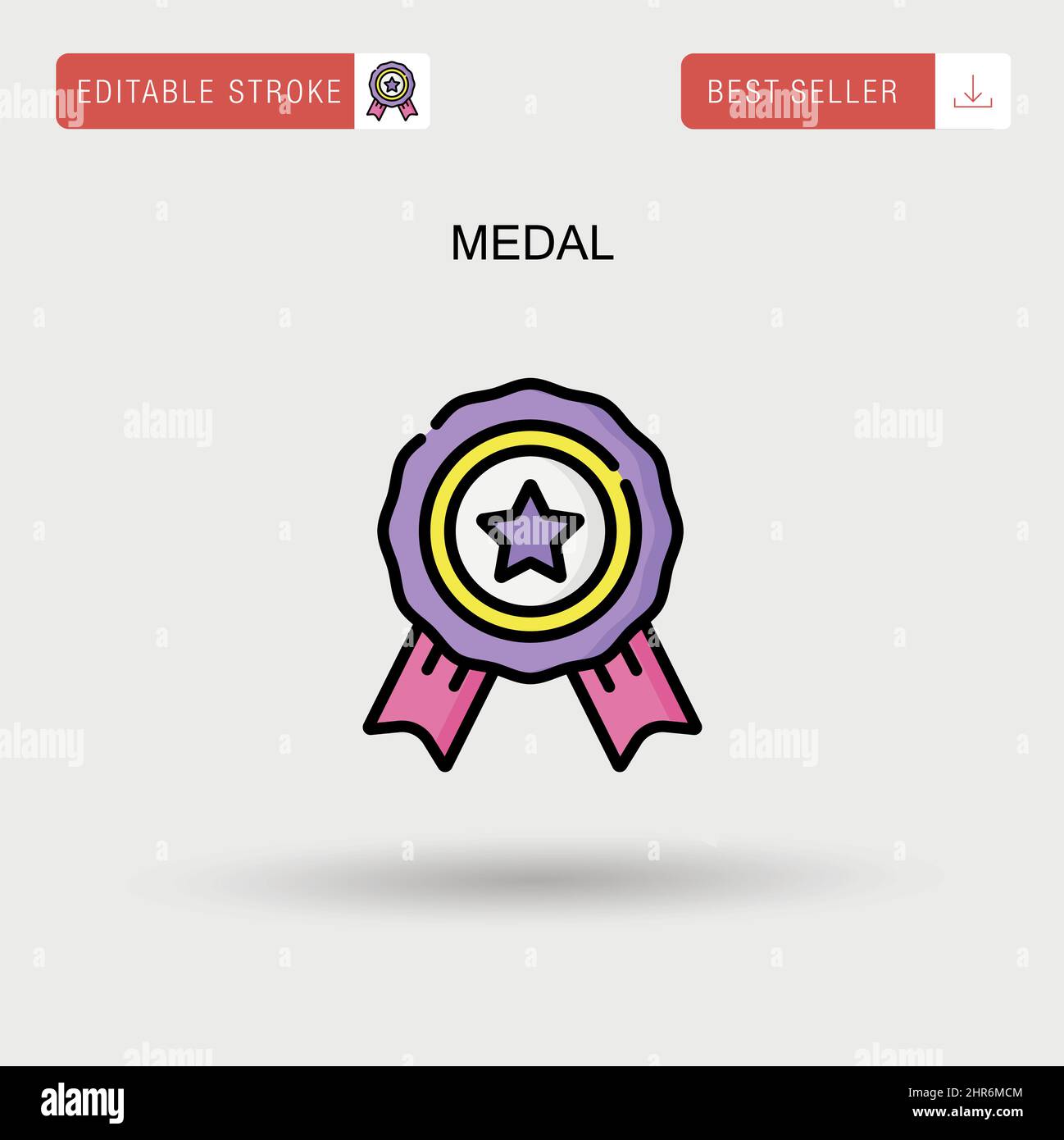 Medal Simple vector icon Stock Vector Image & Art - Alamy