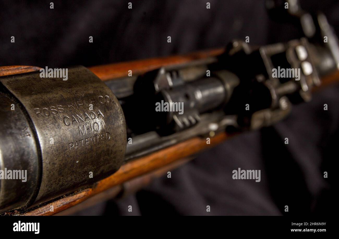 A Canadian-made Ross Rifle Mark III, used in the trenches in the First ...