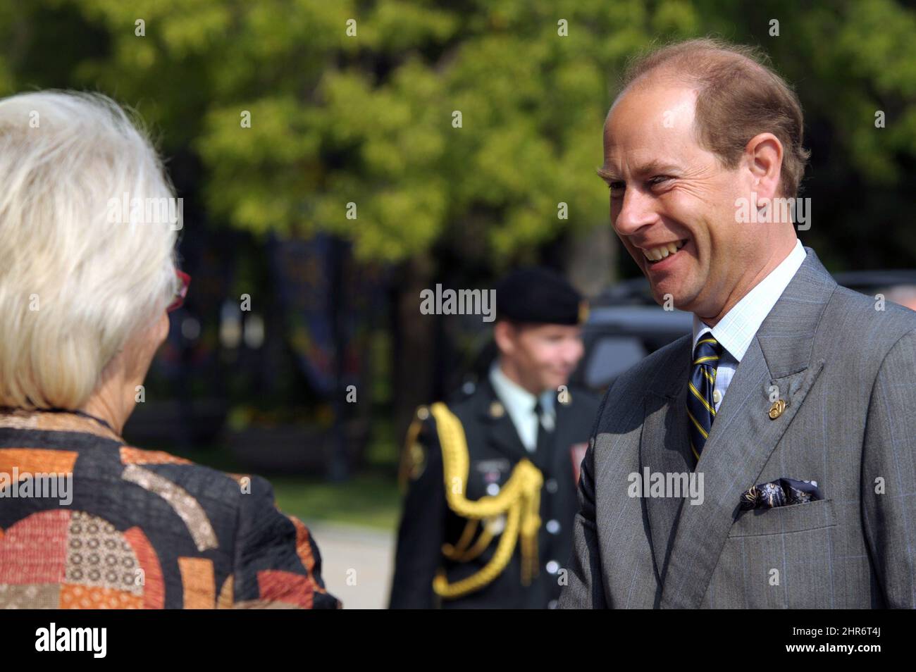 Prince Edward, Earl of Wessex, is welcomed by Vaughn Solomon Schofield ...