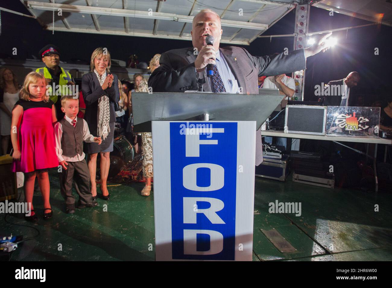 Toronto Mayor Rob Ford speaks to his supporters as he vowed to triumph ...