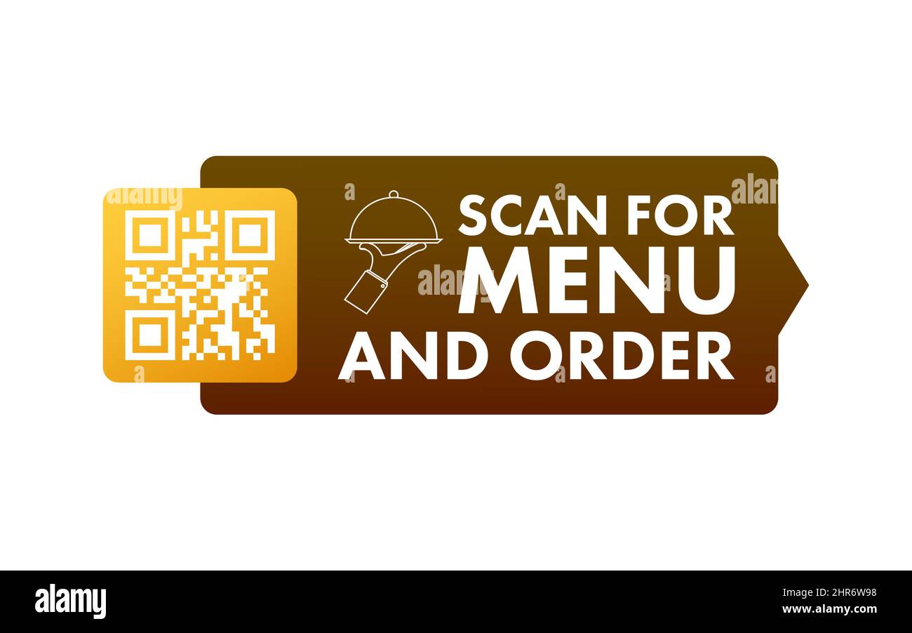 Scan for menu and order. Qr code scan icon. Customer service. Vector ...