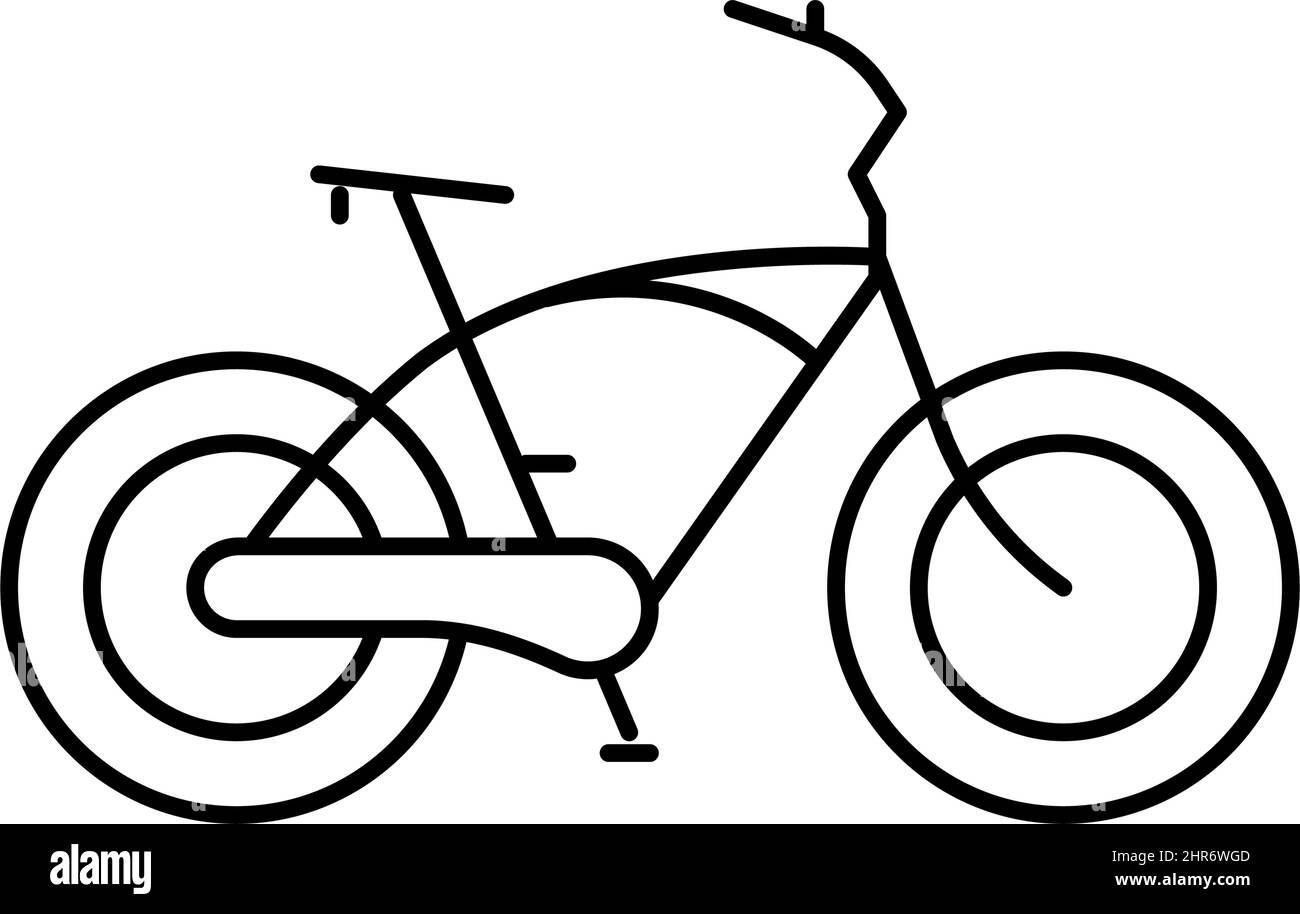 cruiser bike line icon vector illustration Stock Vector Image & Art - Alamy