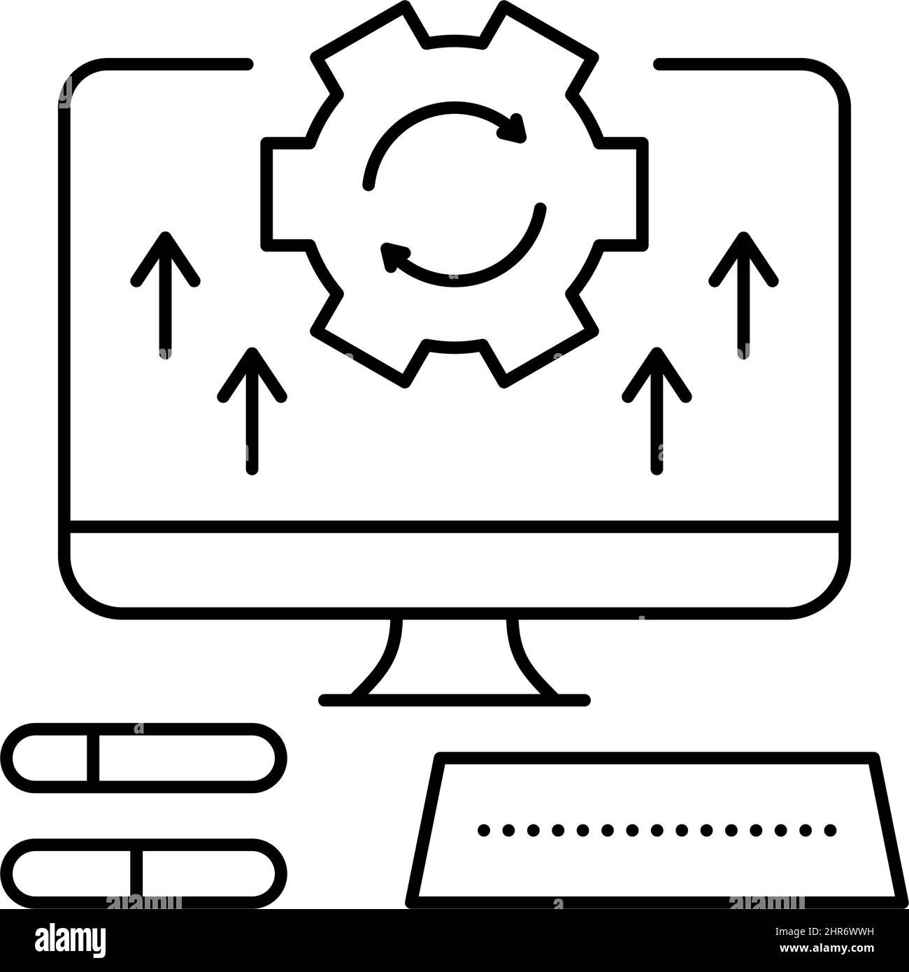 computer optimize line icon vector illustration Stock Vector Image ...