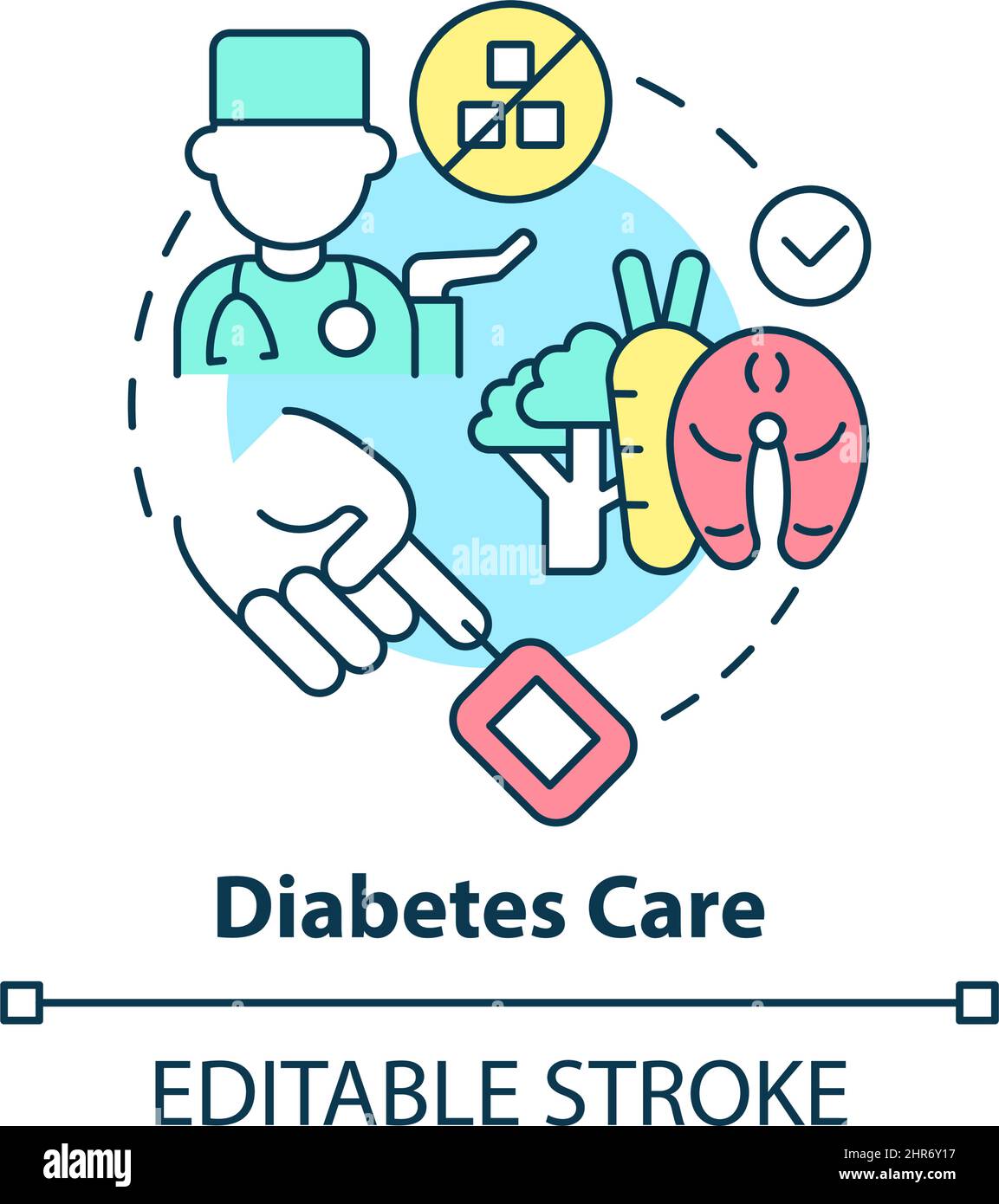 Diabetes care concept icon Stock Vector Image & Art - Alamy