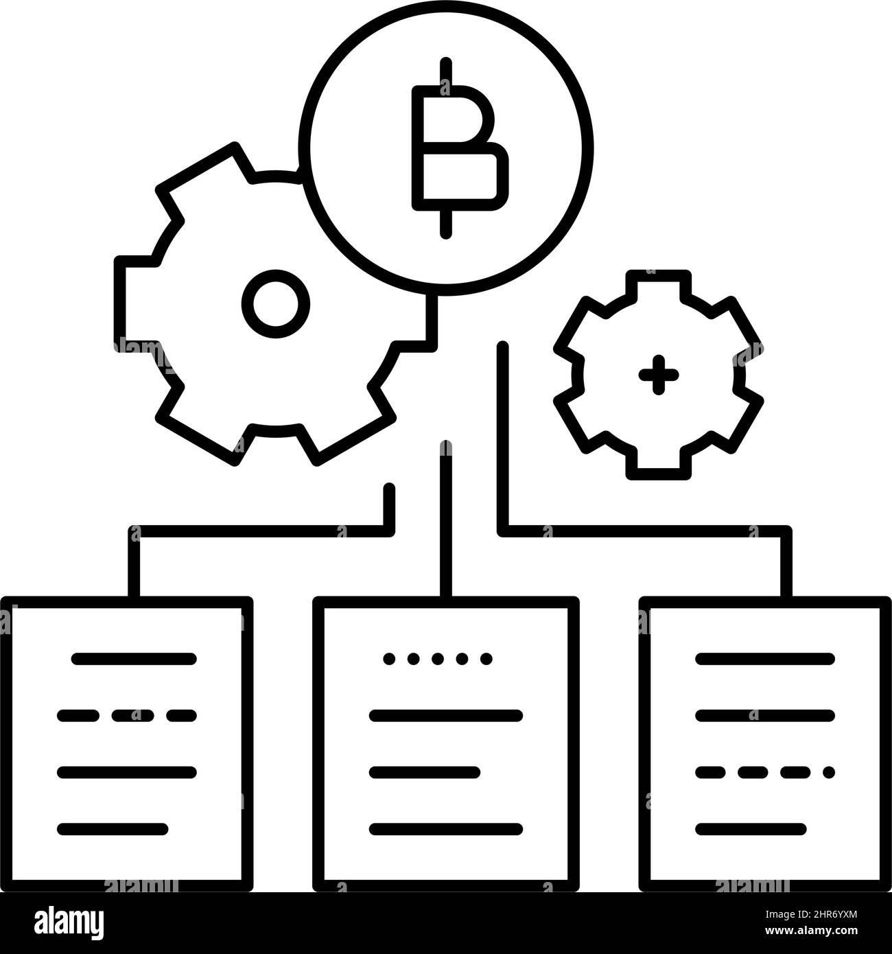 block chain ico line icon vector illustration Stock Vector Image & Art ...