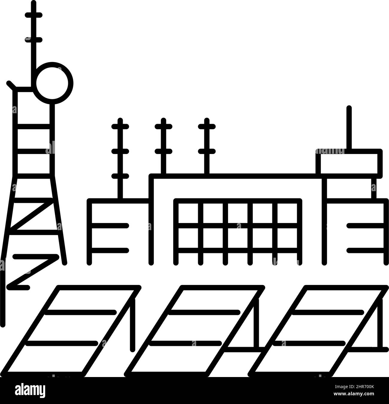 power energy station line icon vector illustration Stock Vector Image ...