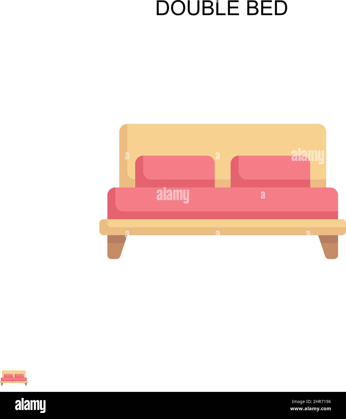 Double bed Simple vector icon. Illustration symbol design template for ...