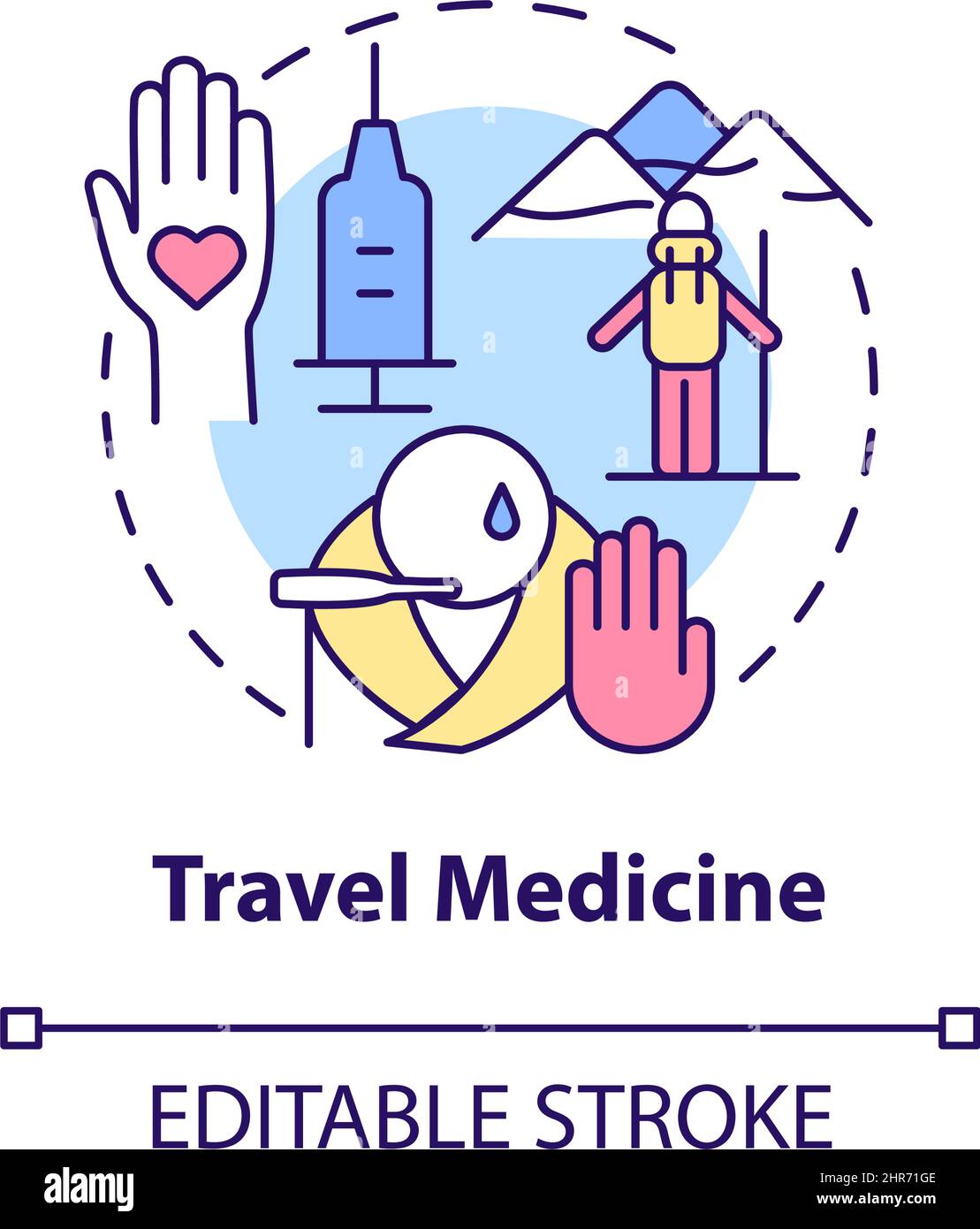 Travel medicine concept icon Stock Vector Image & Art - Alamy