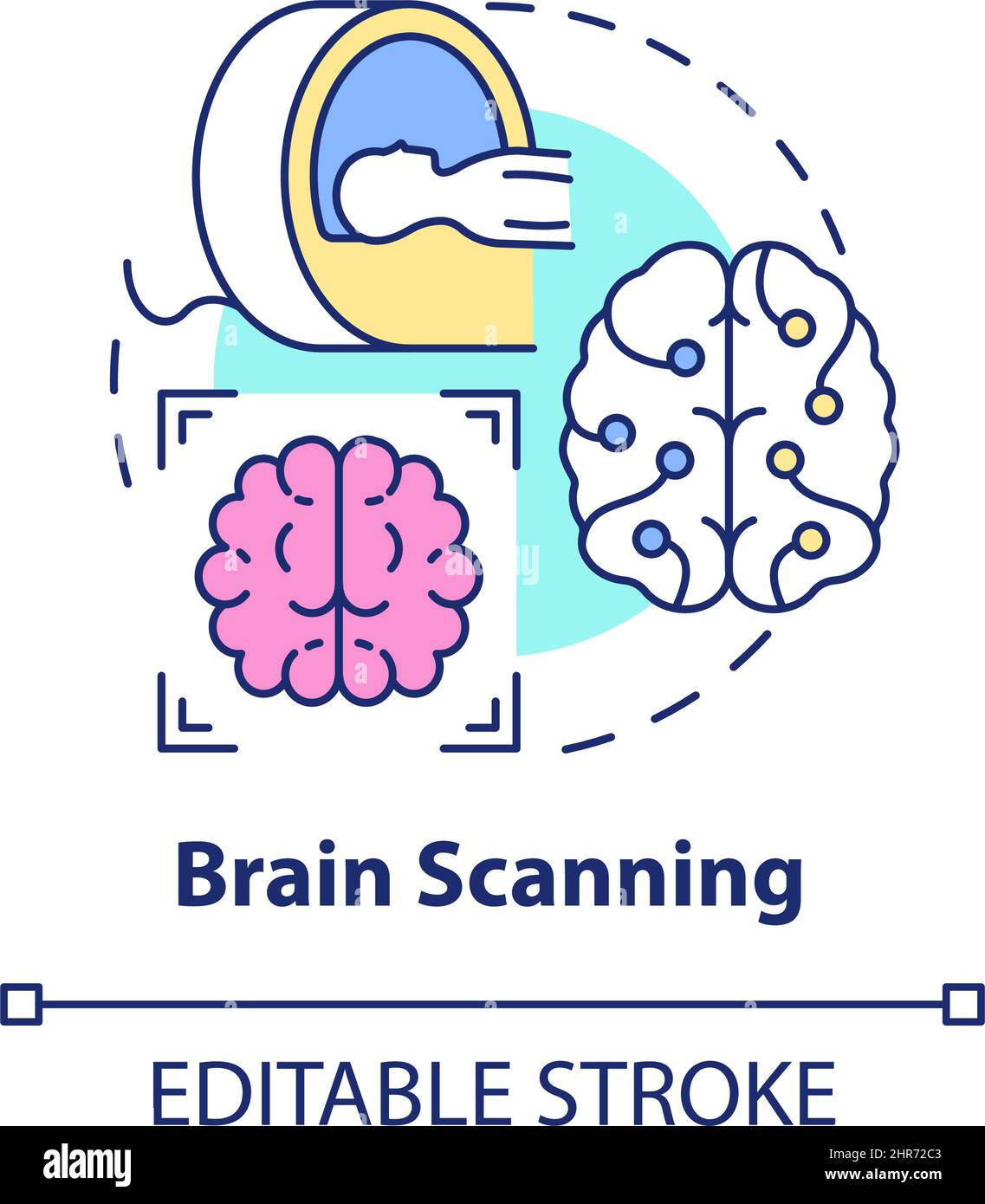 Brain scanning concept icon Stock Vector Image & Art - Alamy