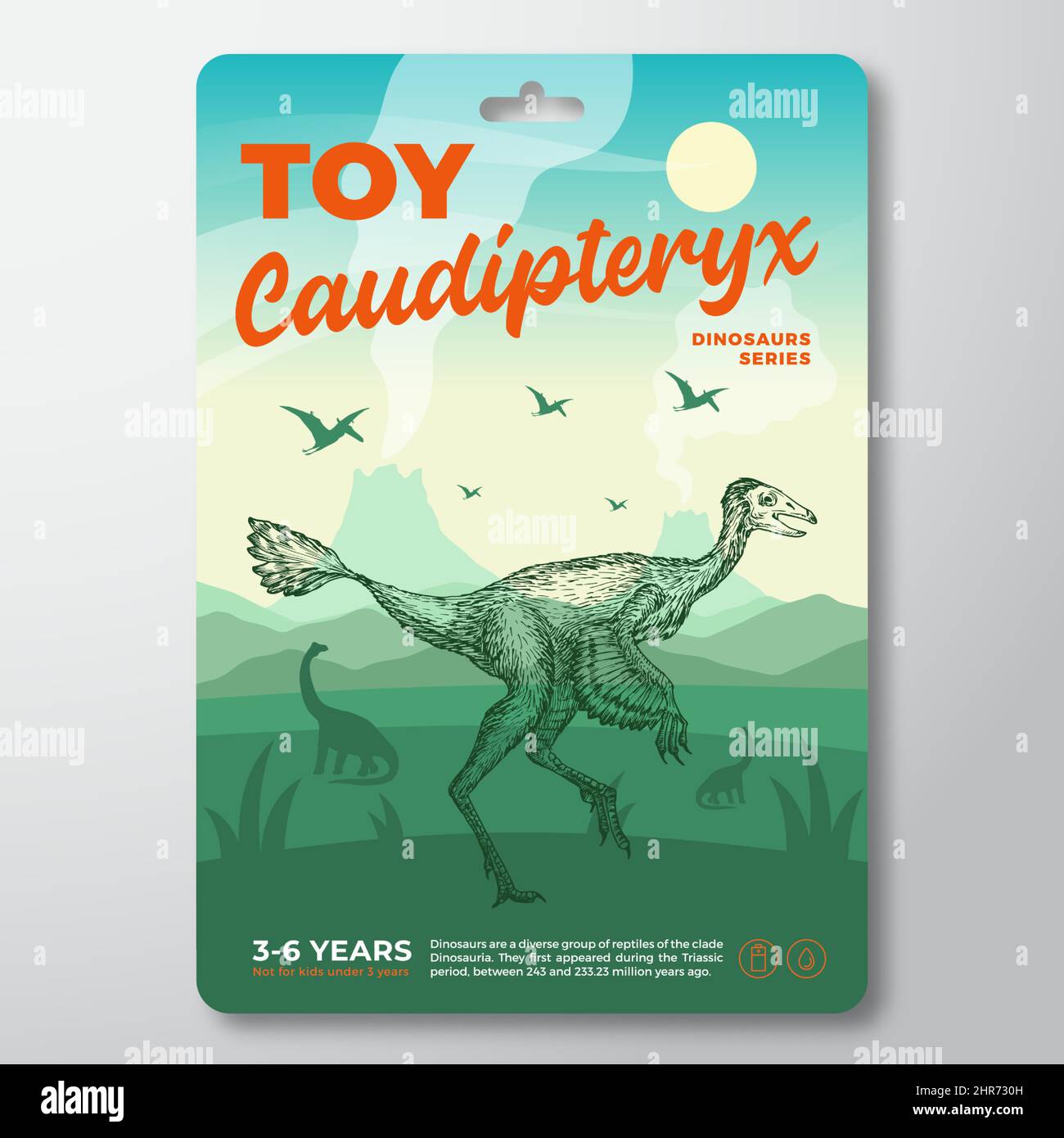 Toy Dinosaur Label Template. Abstract Vector Packaging Design Layout ...