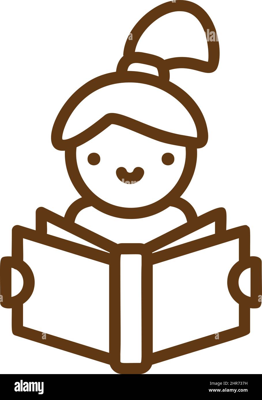 Woman or girl reads book flat icon pictogram isolated on white ...