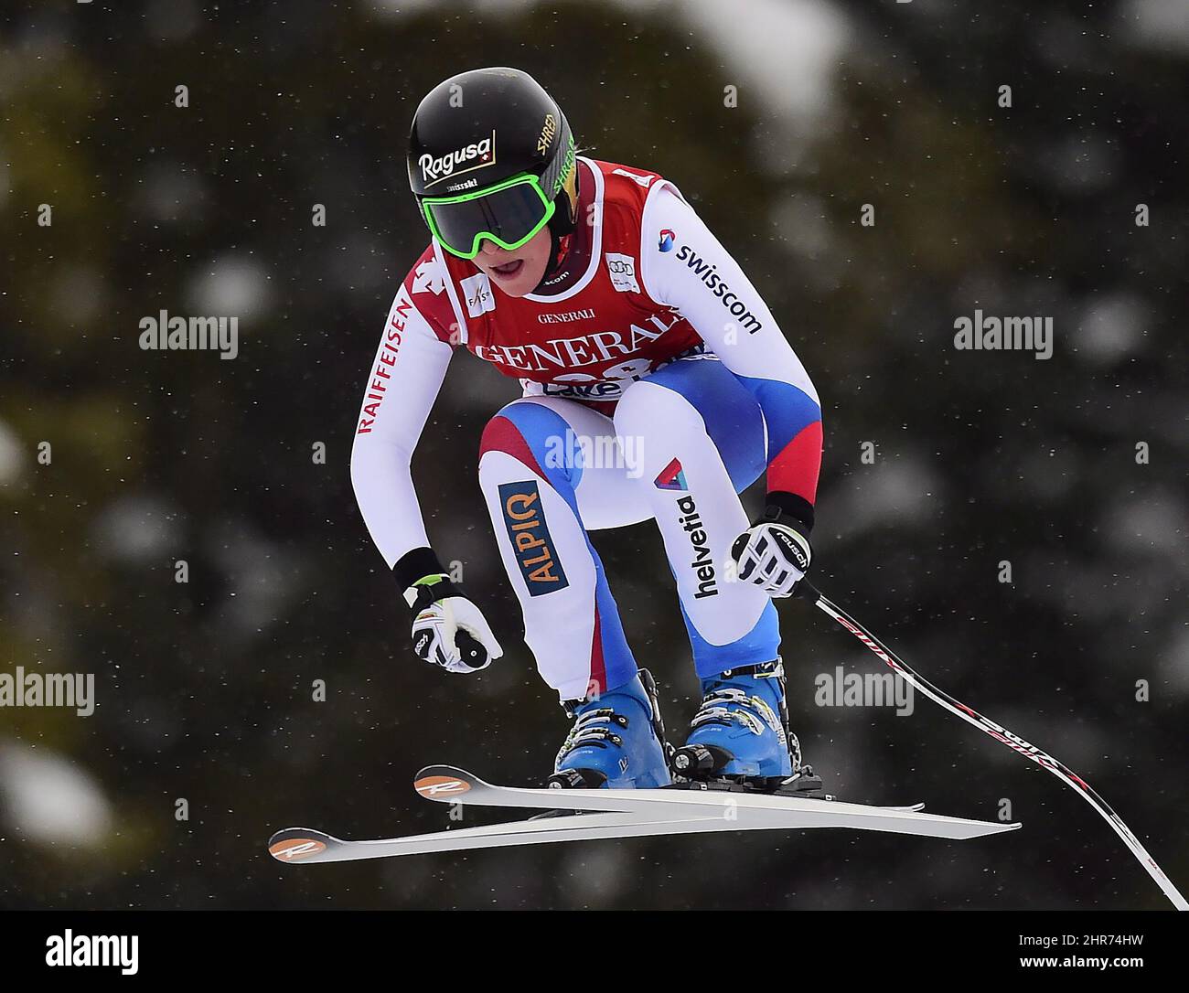 Lara Gut of Switzerland races down the hill during the women's World ...