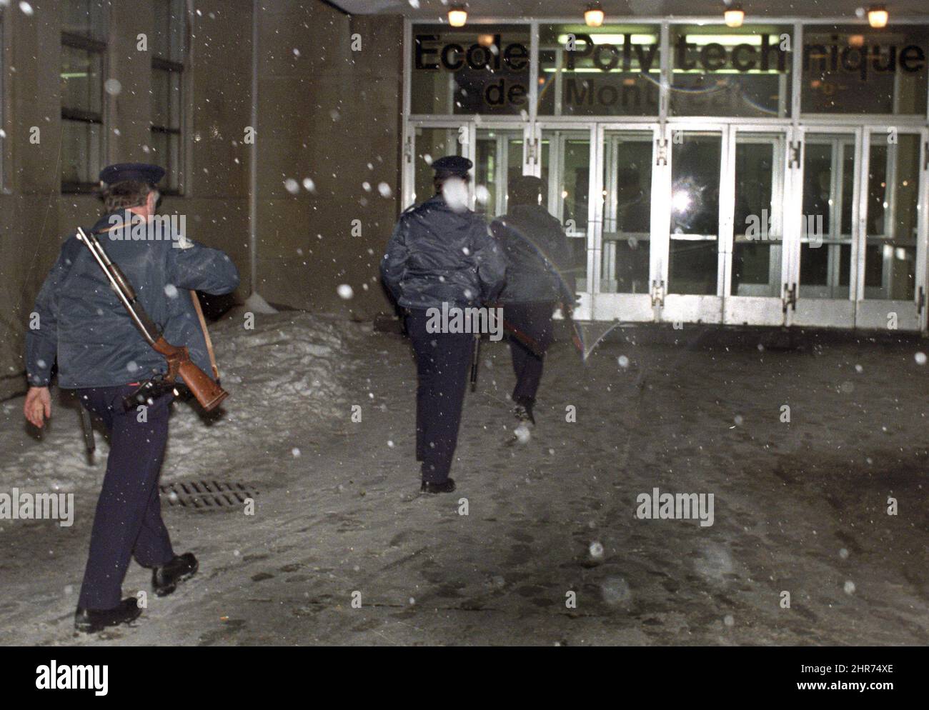 Police enter the Ecole Polytechnique after gunman Marc Lepine opened ...