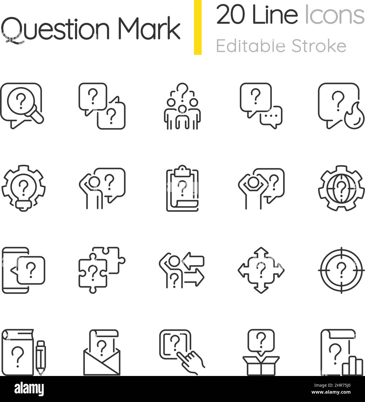 Question mark linear icons set Stock Vector Image & Art - Alamy