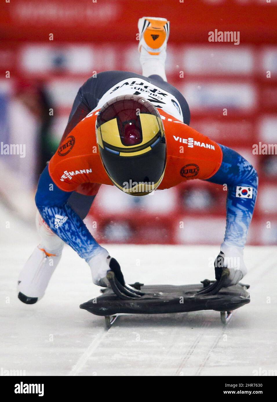 Korea's Sungbin Yun competes during the women's World Cup skeleton ...