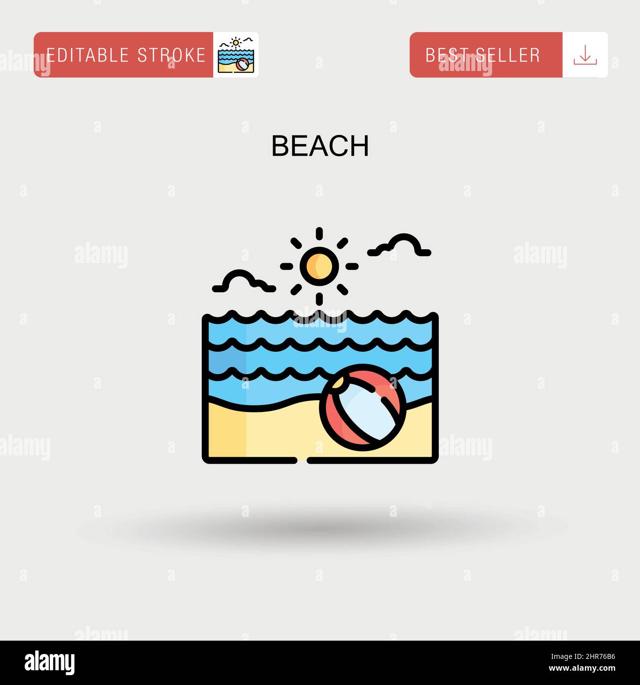 Beach Simple vector icon Stock Vector Image & Art - Alamy