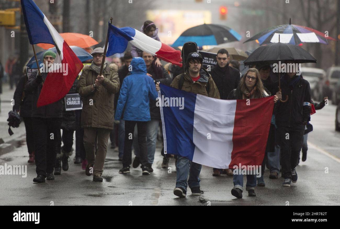 Vancouver residents gather in downtown Vancouver, B.C. Sunday, Jan. 11 ...