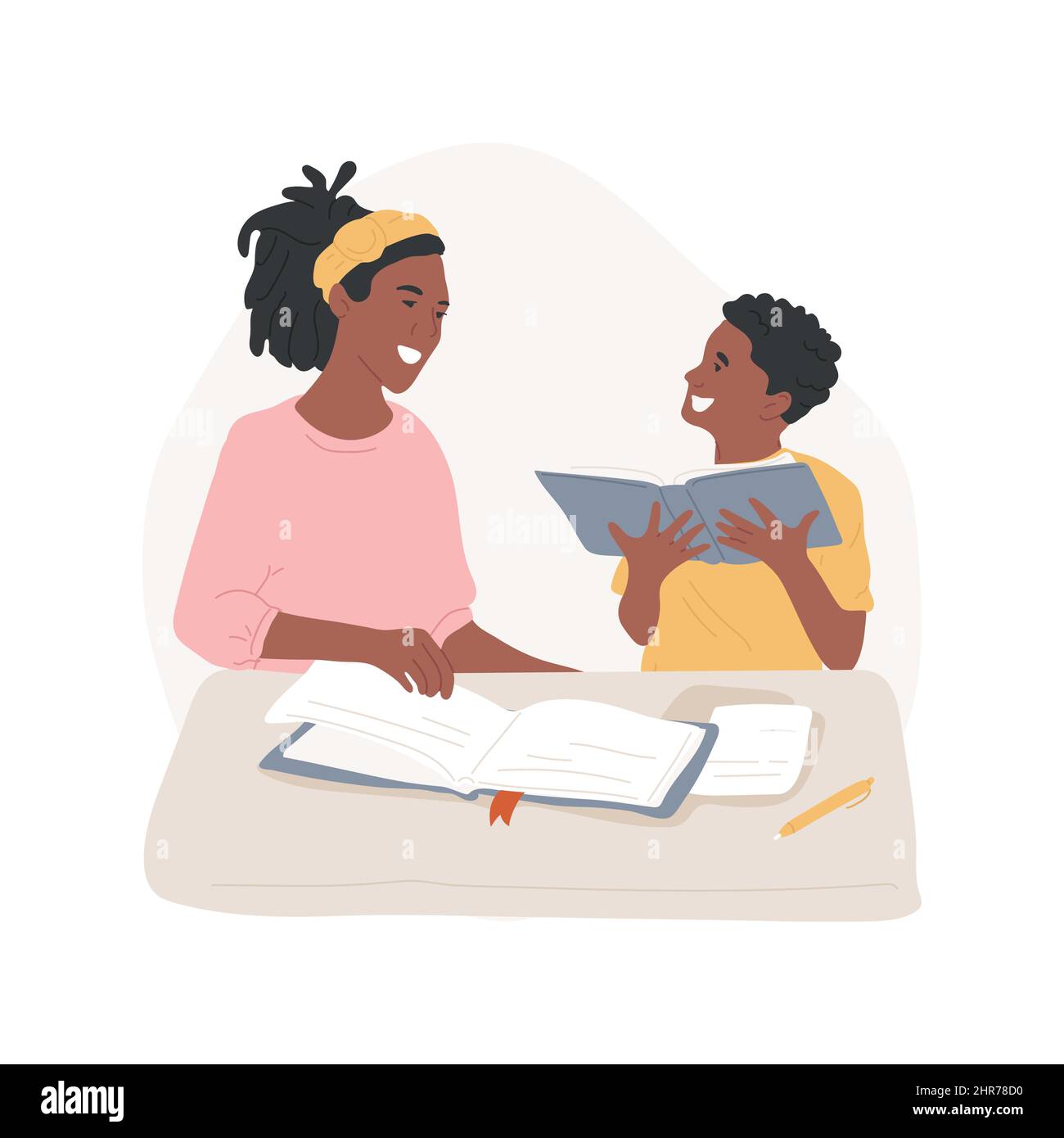 Parents help isolated cartoon vector illustration. Smiling teenager ...