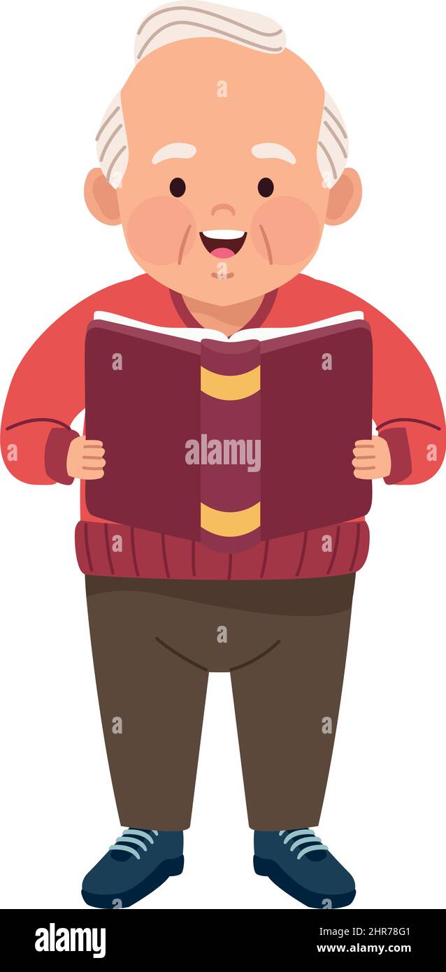 old man reading book standing Stock Vector Image & Art - Alamy