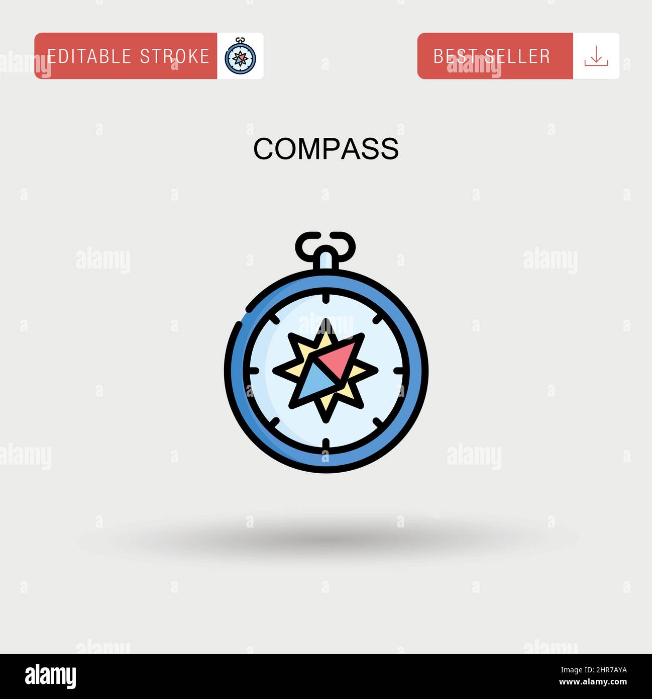 Compass Simple vector icon Stock Vector Image & Art - Alamy
