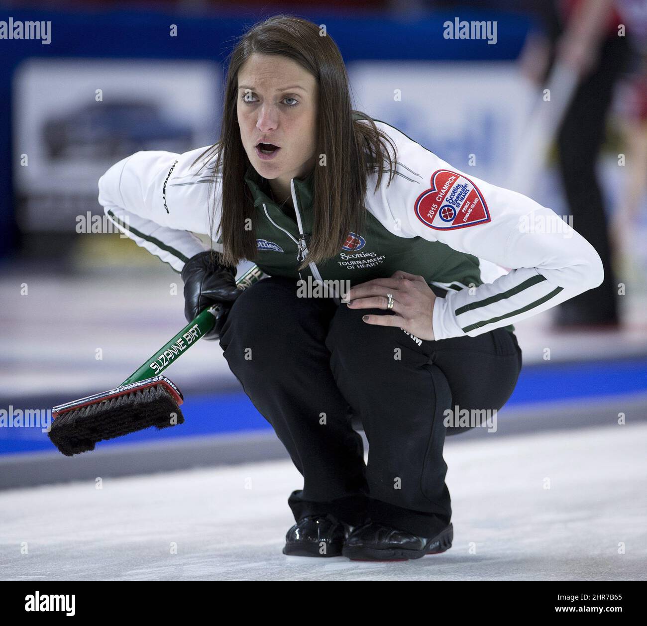 P.E.I. skip Suzanne Birt calls a shot during a morning draw against ...