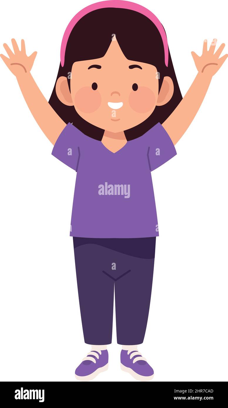 happy little girl Stock Vector Image & Art - Alamy