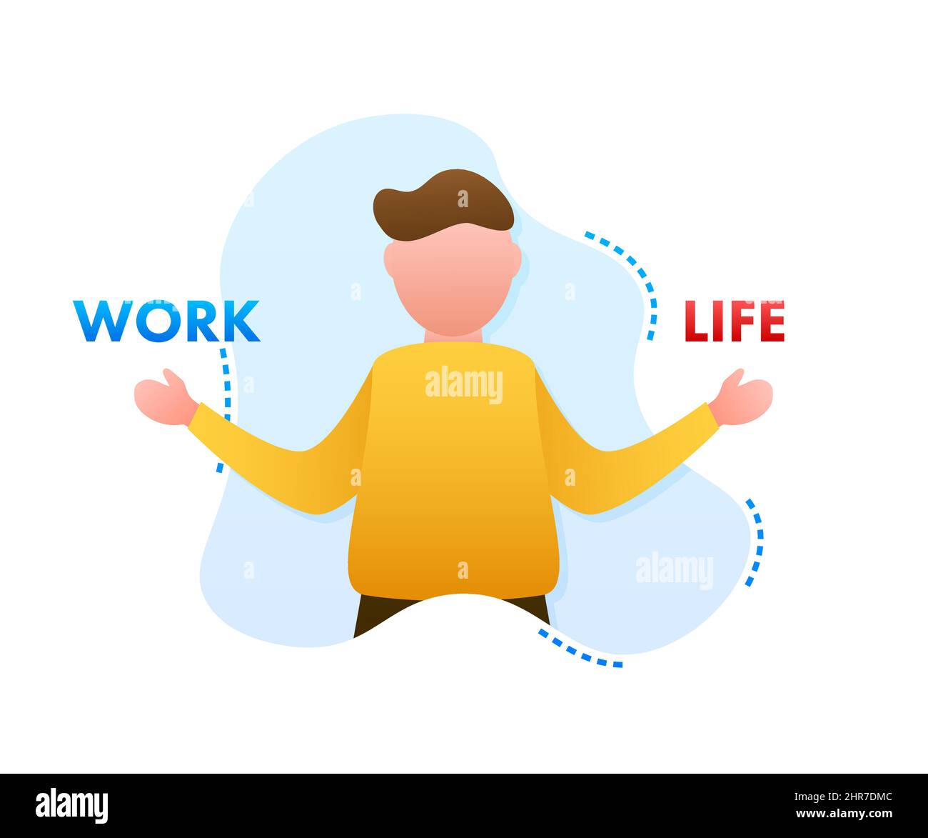 Man choosing between two options Work and Life. Vector stock ...