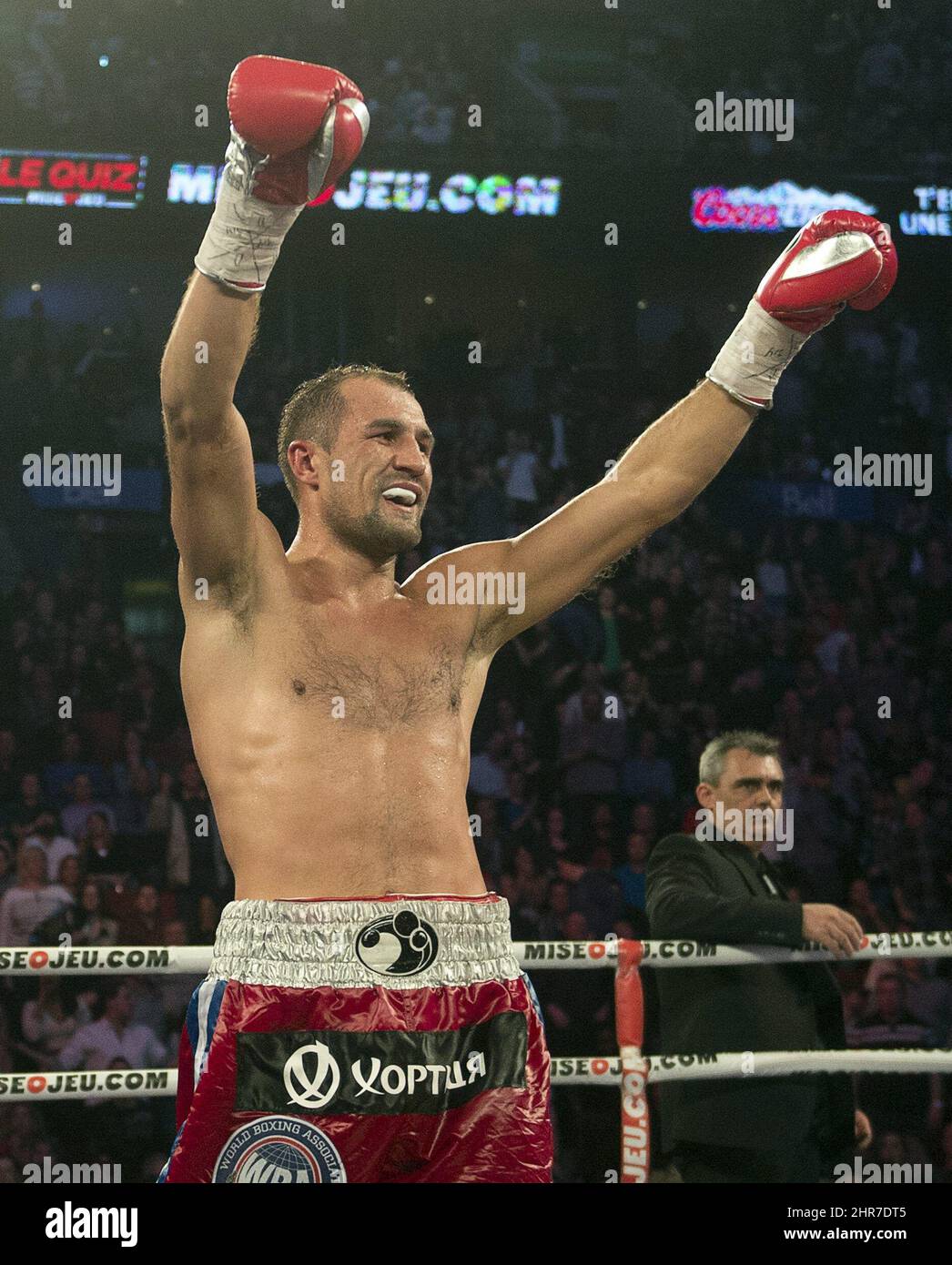 Sergey Kovalev,from Russia, celebrates after defeating Jean Pascal ...