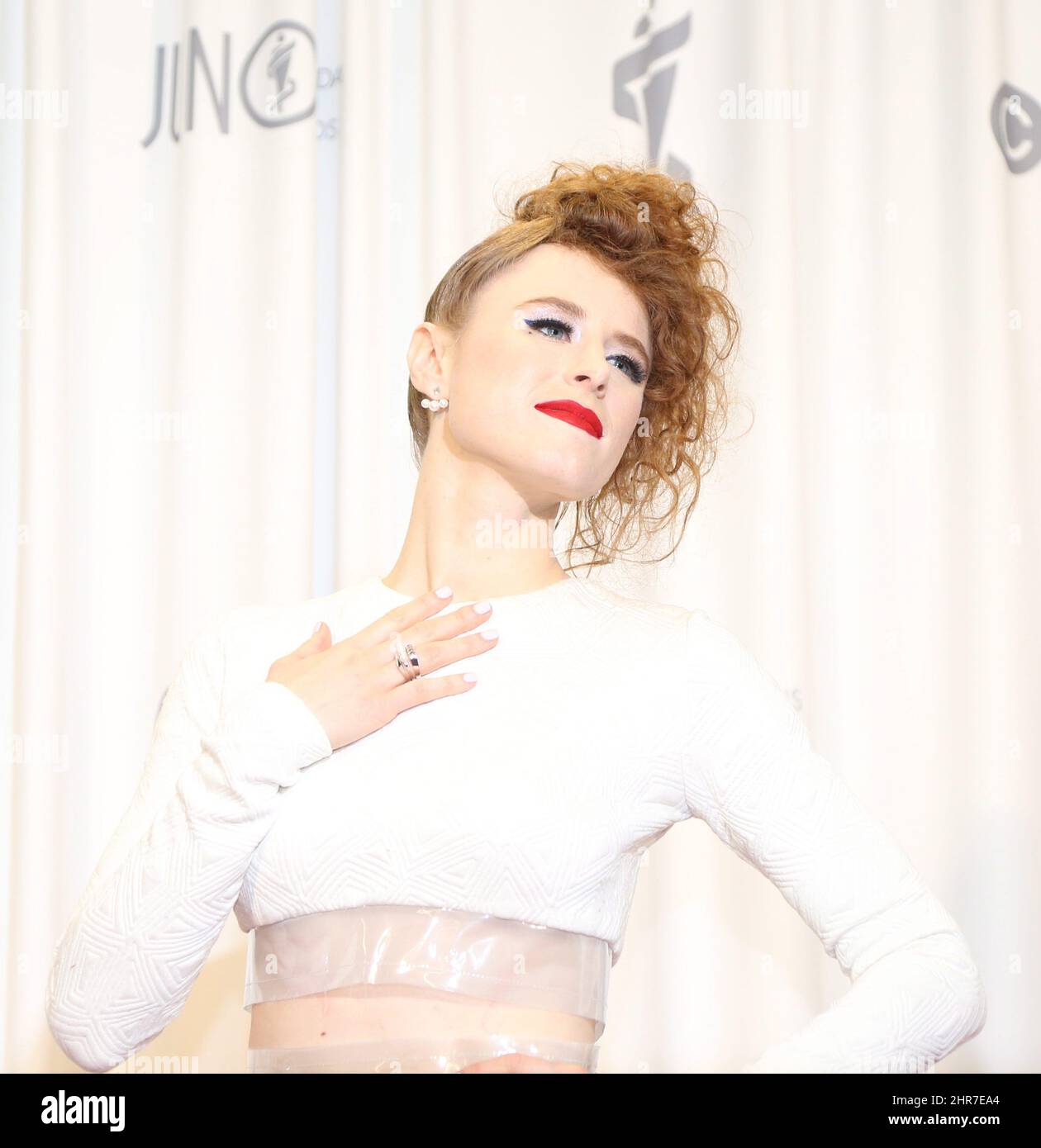 Kiesza poses backstage after winning the Juno for Breakthrough Artist ...