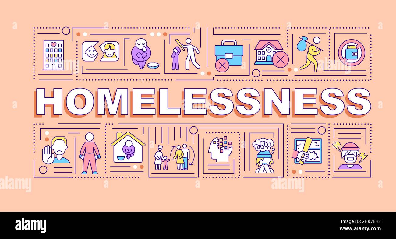 Homelessness word concepts terracotta banner Stock Vector Image & Art ...