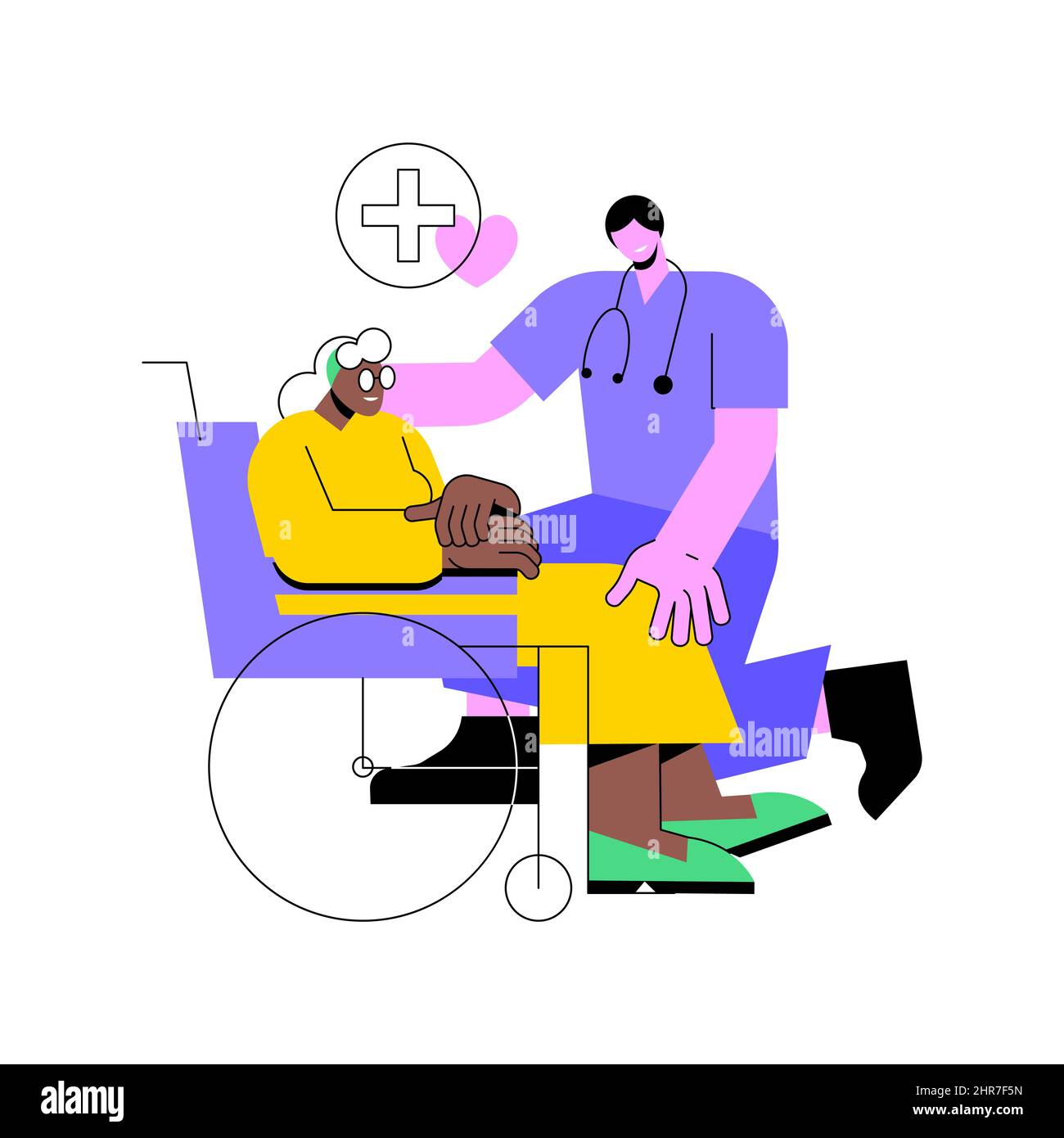 Elderly care abstract concept vector illustration. Elderly people ...