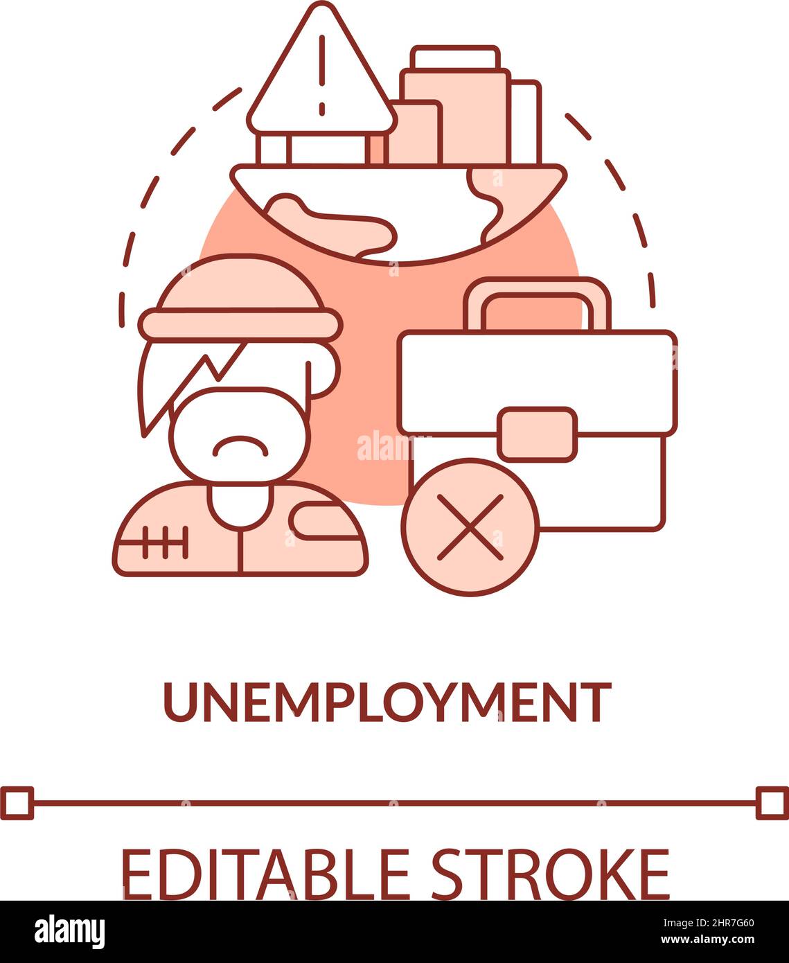 Unemployment terracotta concept icon Stock Vector Image & Art - Alamy
