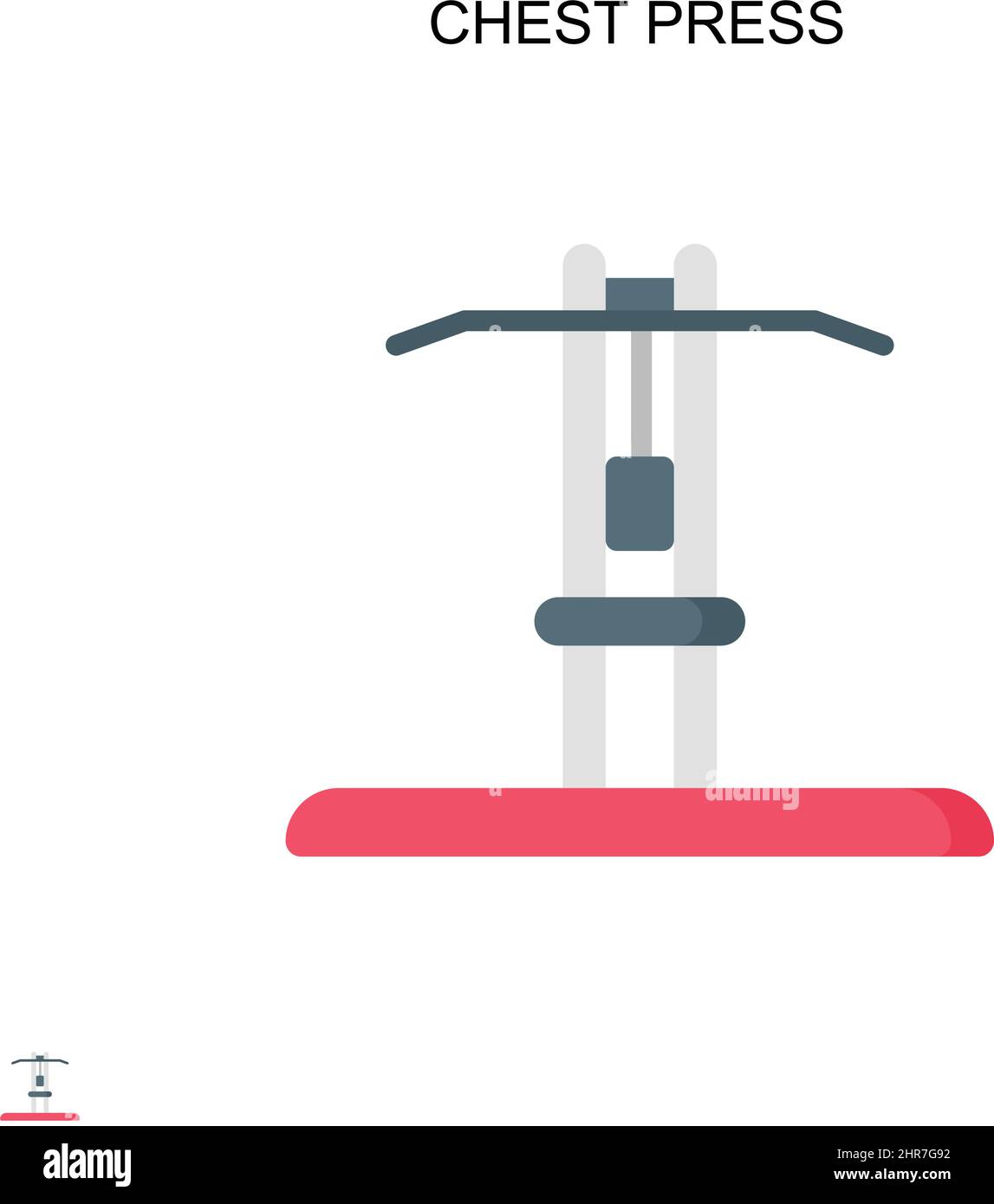 Chest press Simple vector icon. Illustration symbol design template for ...