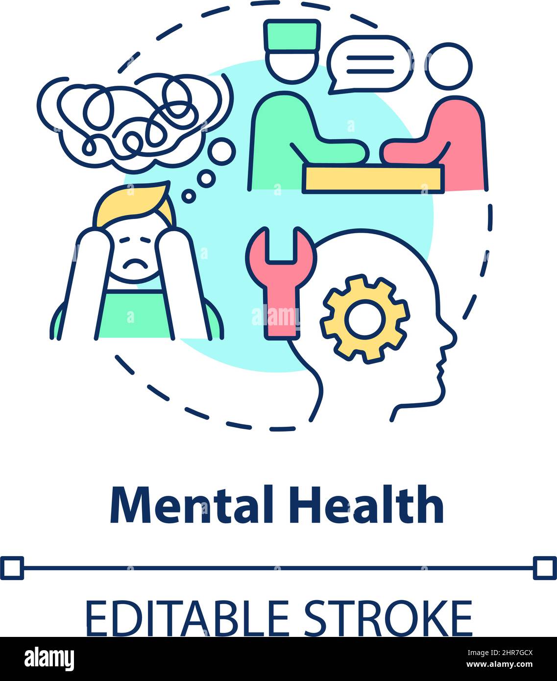 Mental health concept icon Stock Vector Image & Art - Alamy