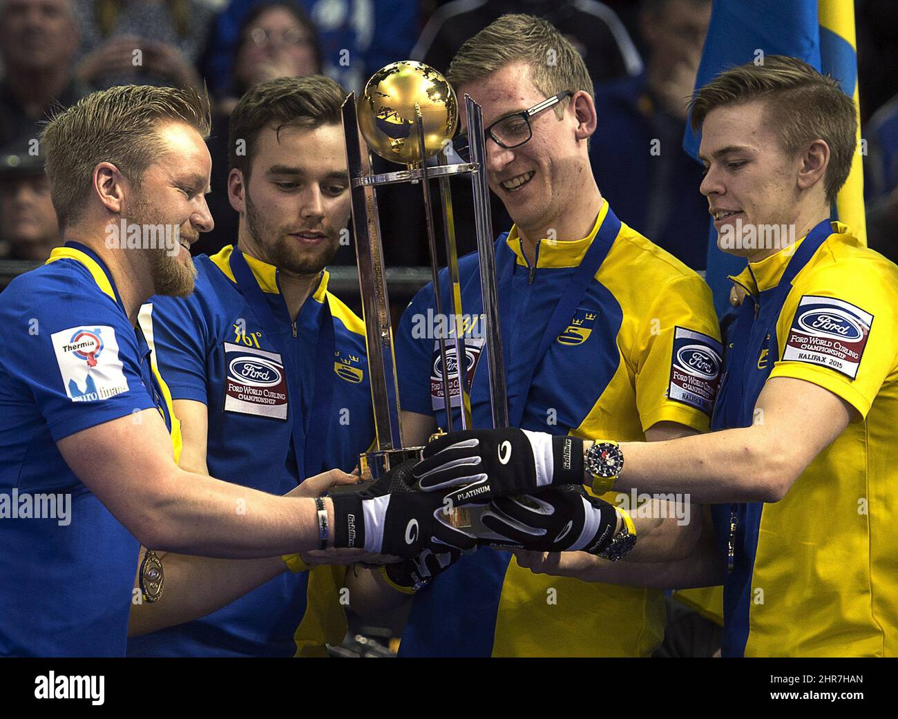 Sweden's Niklas Edin, Oskar Eriksson, Kristian Lindstrom and ...