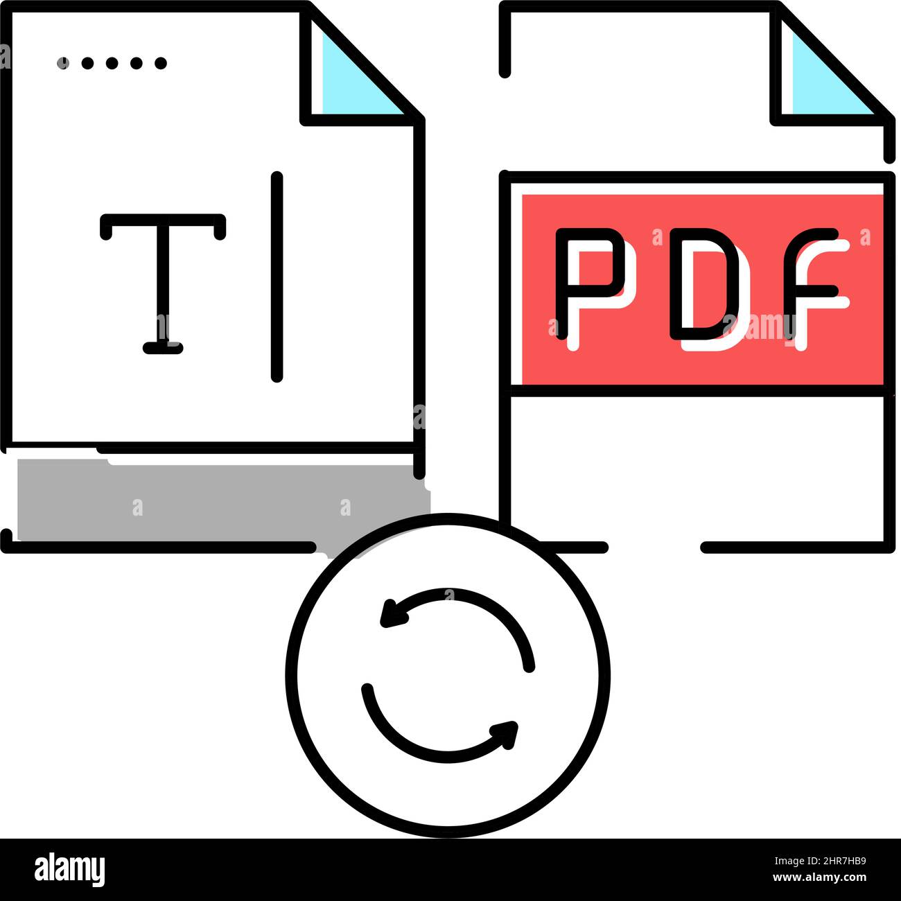 write text in pdf file color icon vector illustration Stock Vector ...