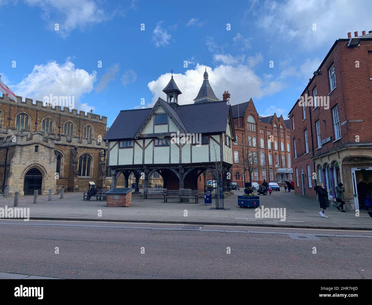 Market Harborough Leicestershire England Church meeting house town hall ...