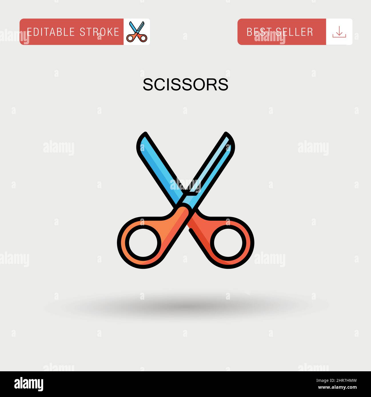 Stainless steel scissors Stock Vector Images - Alamy