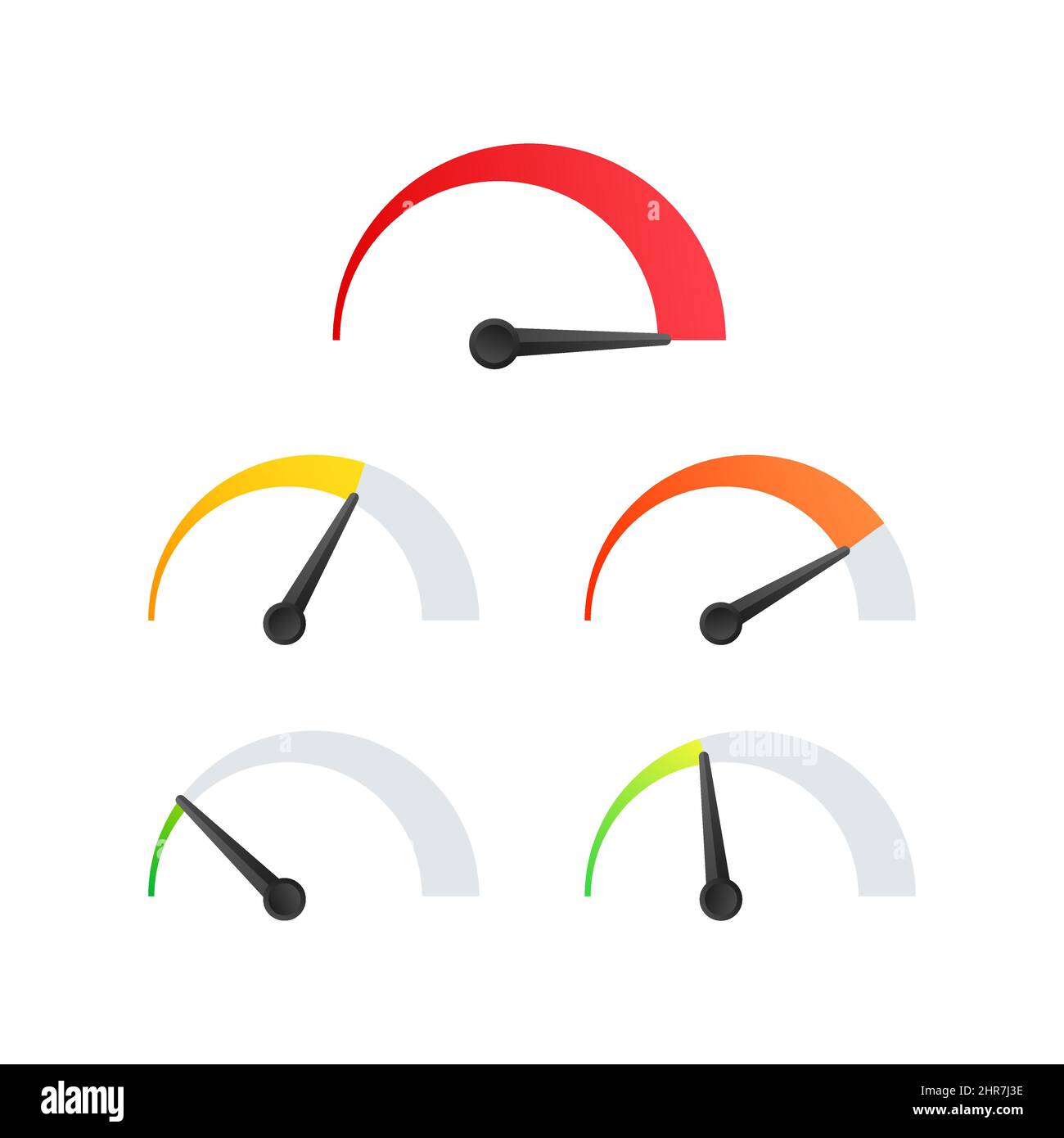 Risk icon on speedometer. High risk meter. Vector stock illustration ...